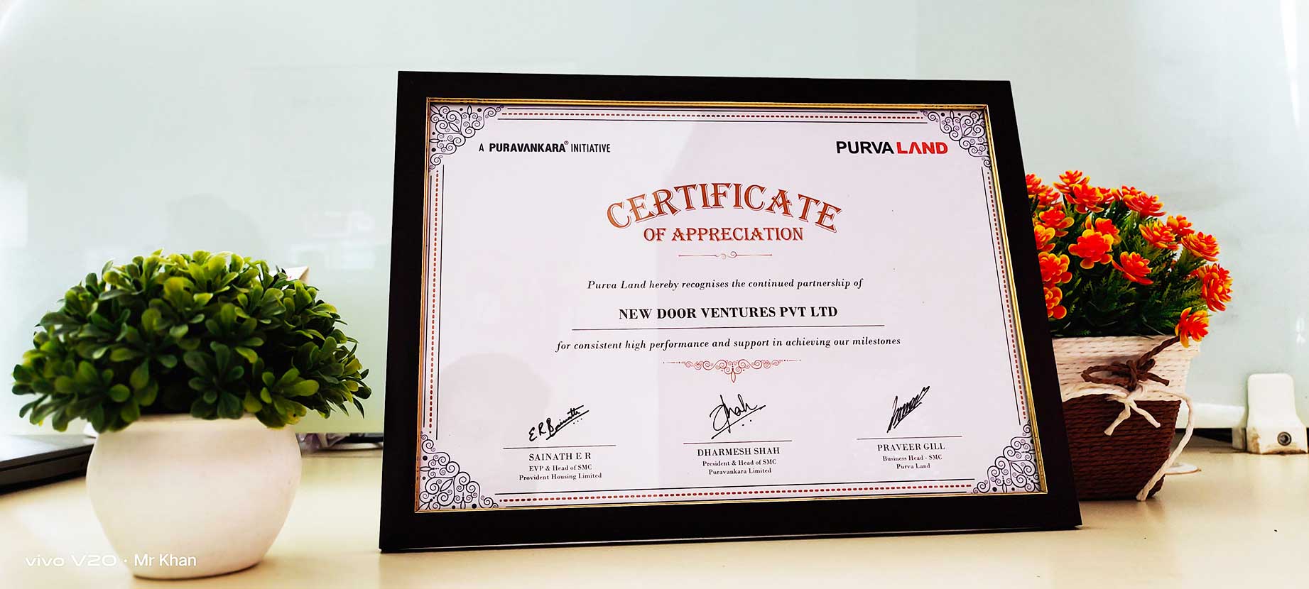 Awards & Testimonials - NEW DOOR VENTURES PVT. LTD